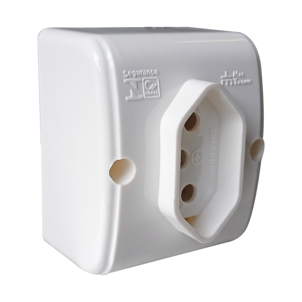 Tomada de Sobrepor Externa 20A 2P+T Mec-Tronic - Loja Eletrocenter
