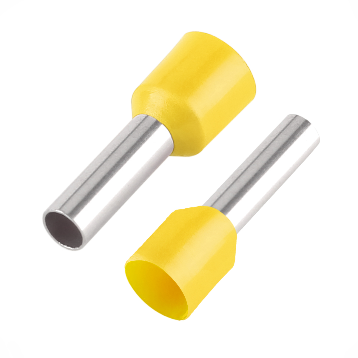 Terminal Pré-Isolado Tubular Ilhós 6mm x 12mm Amarelo - Loja Eletrocenter