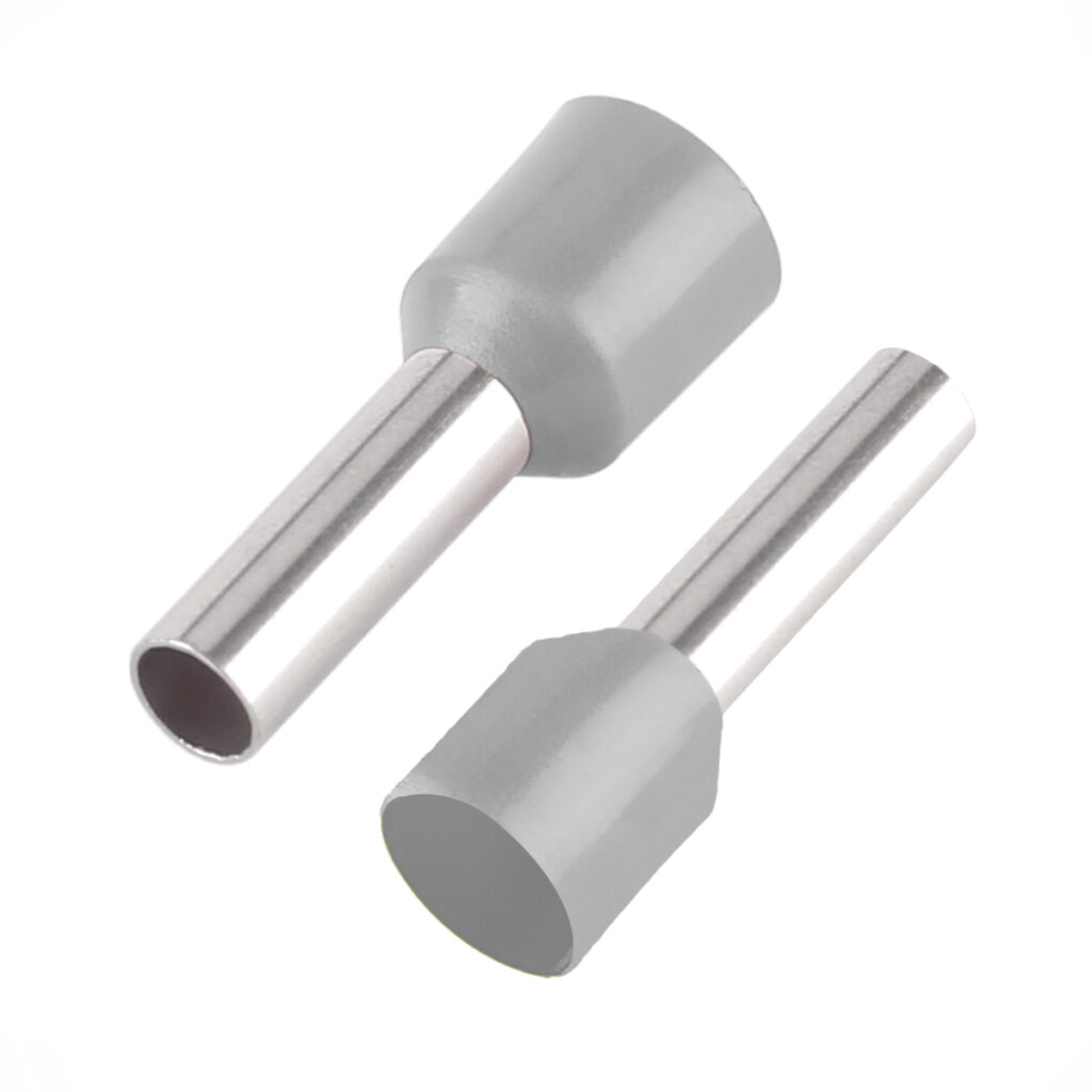 Terminal Pré-Isolado Tubular Ilhós 4mm x 8mm Cinza - Loja Eletrocenter