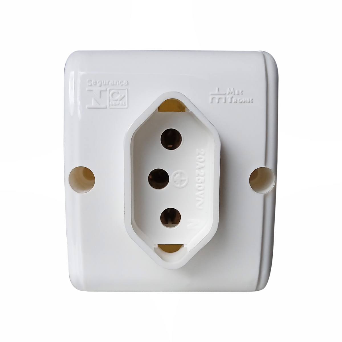 Tomada de Sobrepor Externa 20A 2P+T Mec-Tronic - Loja Eletrocenter