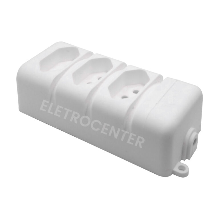 Tomada Redonda Embutir 2P+T 10A Preta Com Haste Blux - Loja Eletrocenter